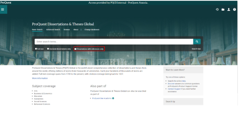 Tips & Tricks for PQDT Citation Connections Search